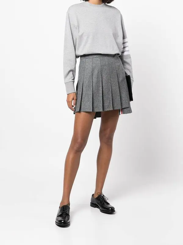 Thom Browne Engineered 4-bar Long Sleeve T-shirt - Light Gray