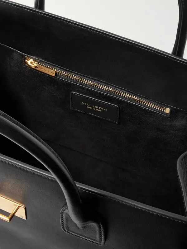 NILI LOTAN Lou Leather Tote Bag - Black
