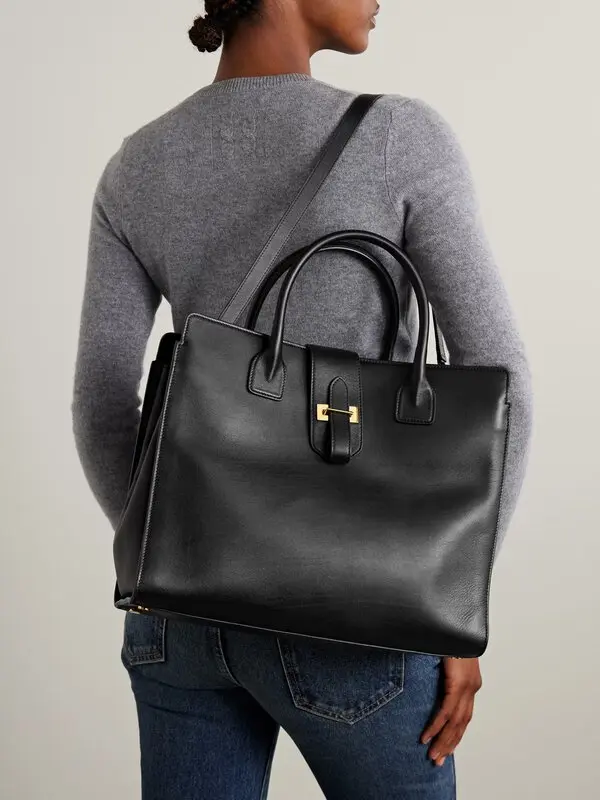 NILI LOTAN Lou Leather Tote Bag - Black