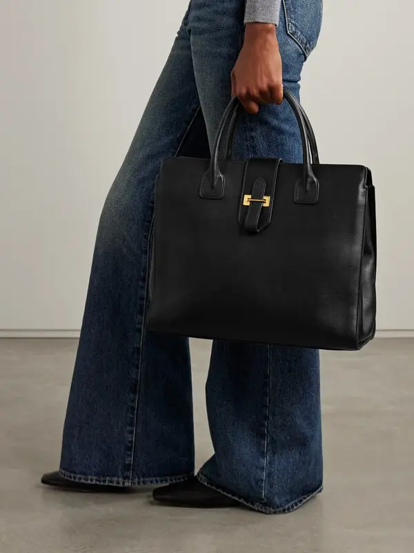 NILI LOTAN Lou Leather Tote Bag - Black
