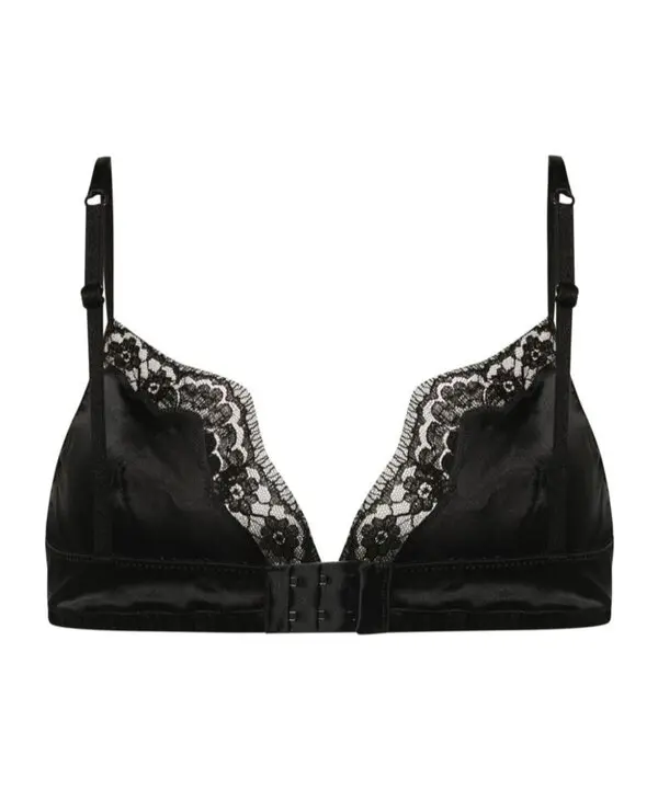 Dolce & Gabbana Dolce Gabbana Lace Detailed Soft-cup Satin Bra