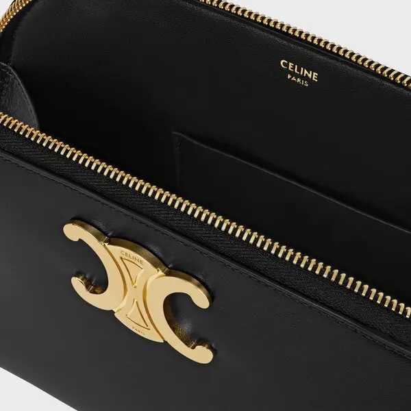 Celine Pouch Triomphe In Shiny Calfskin