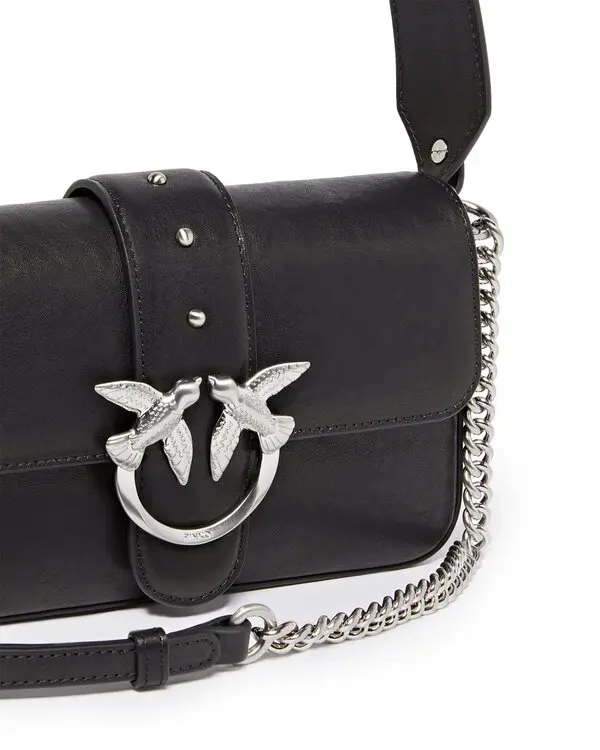 Pinko Mini Love Slouchy Shoulder Bag With Lovebird Buckle