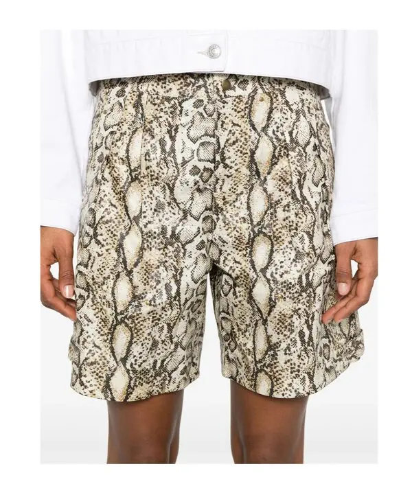 Isabel Marant Étoile Felize Shorts In Animal Print - Beige