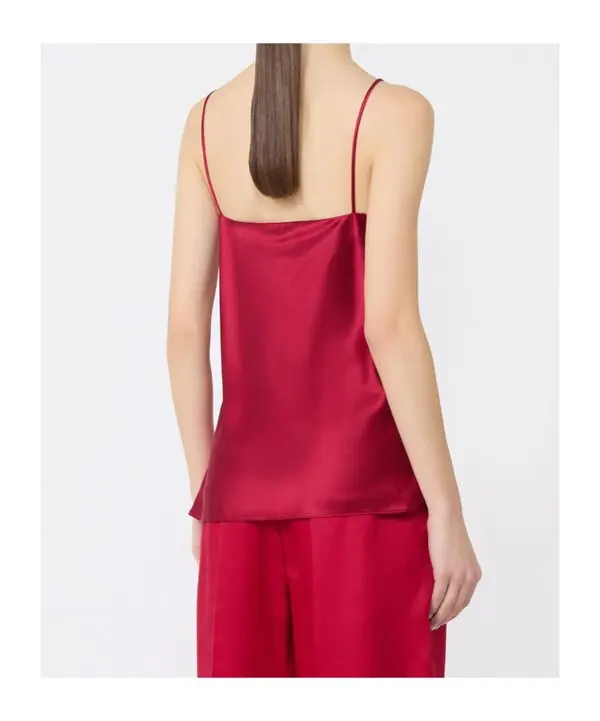Max Mara Silk Satin Sleeveless V-neck Tank Top