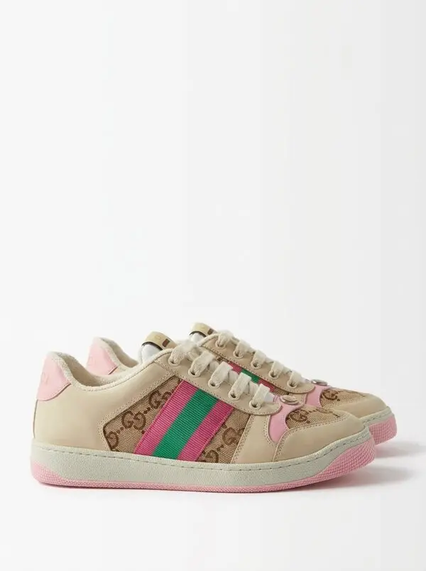 Gucci Embellished Low-top Sneakers - Nude