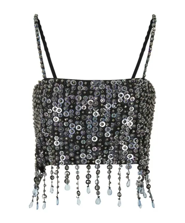 Pinko Embellished Tasseled Camisole - Black