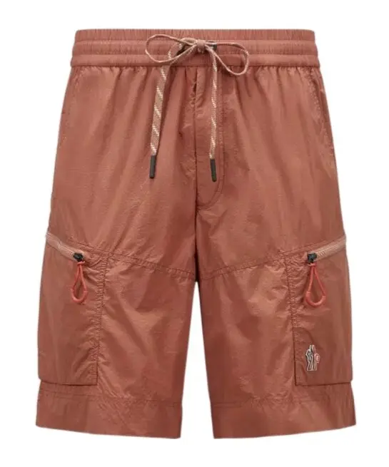 Moncler Ripstop Cargo Shorts With Zipper Pockets And Drawstring Waist
