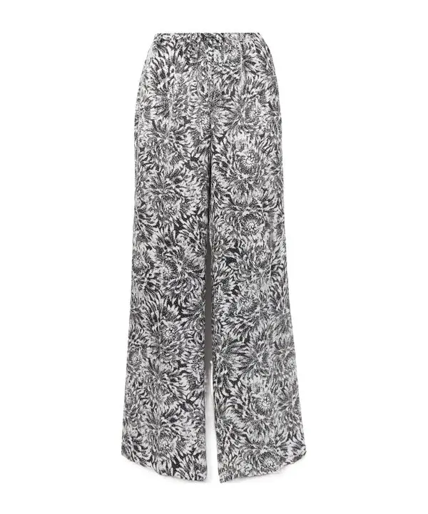 Dries Van Noten Floral Print Wide Leg Pants