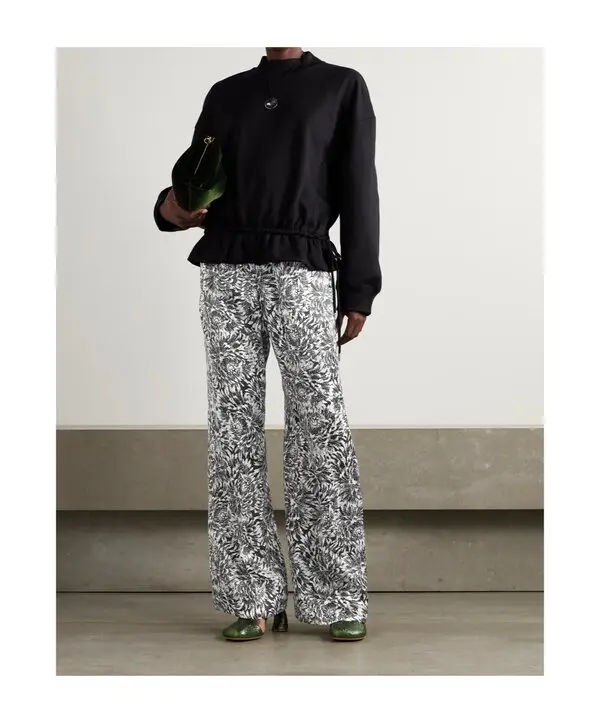 Dries Van Noten Floral Print Wide Leg Pants