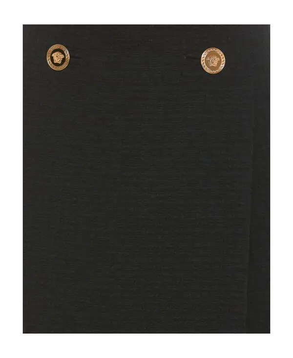 Versace Medusa Head Button Wrap Mini Skirt