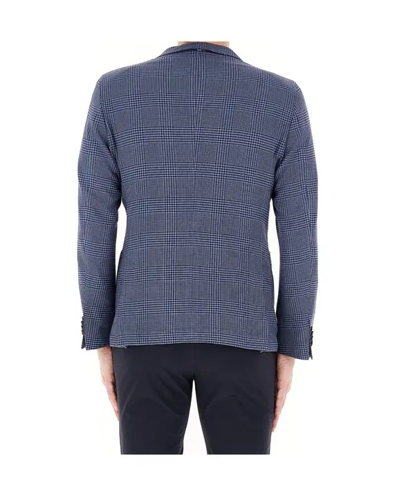 Hugo Boss Prince-of-wales-check Blazer - Blue