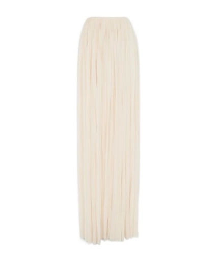 Saint Laurent Long Pleated Skirt In Jersey - White