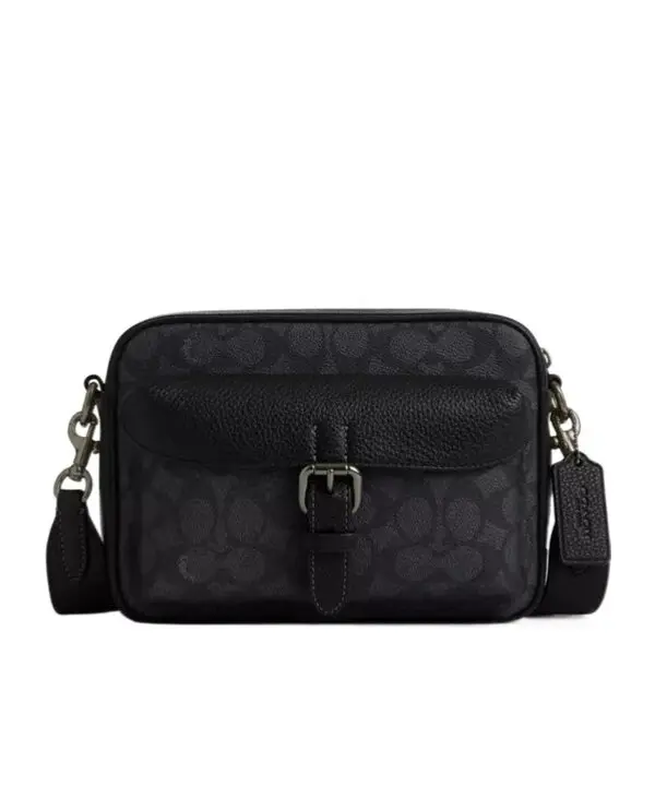 COACH Signature Canvas Crossbody Bag - Bronze/carbon Gray/black