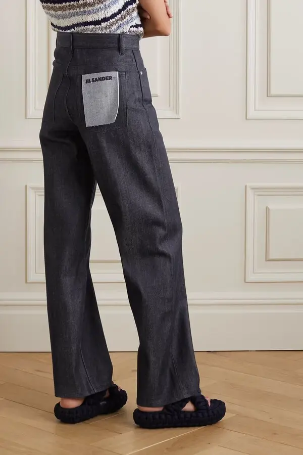 JIL SANDER Logo Patch Straight-leg Jeans - Black