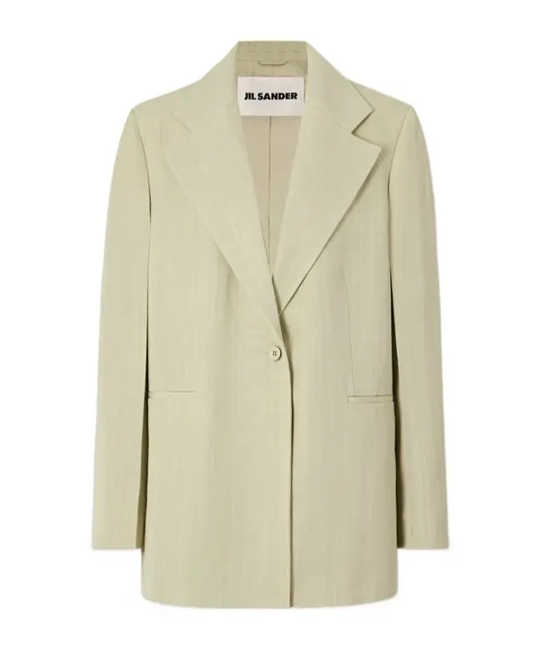 JIL SANDER Single-breasted Woven Blazer - Light Green