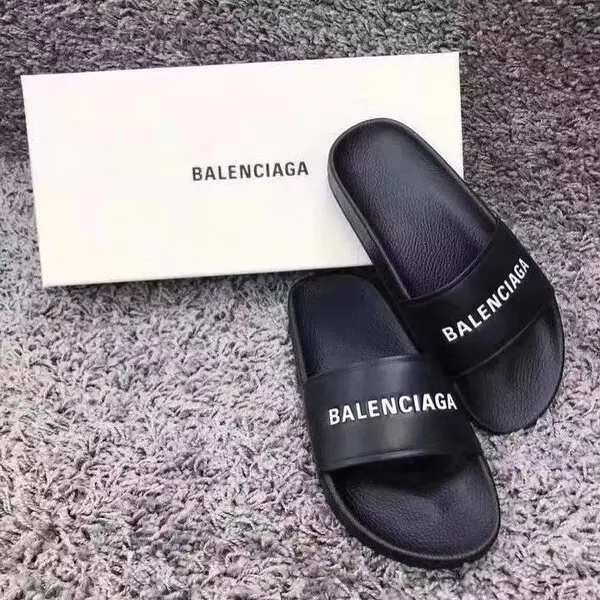 Balenciaga Logo Print Slides