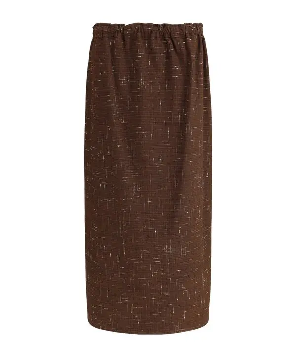 Fabiana Filippi Drawstring Skirt With Slit Hem - Red