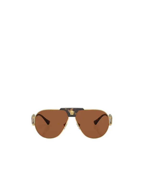 Versace Aviator Frame Sunglasses - Brown