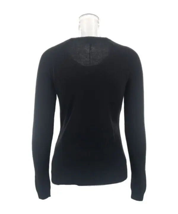 Emporio Armani Embellished Round Neck Long Sleeve Sweater - Black