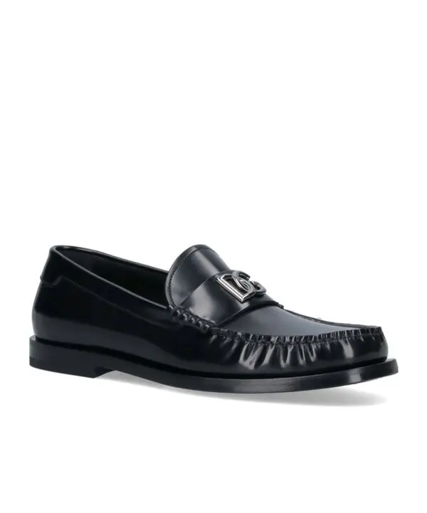 Dolce & Gabbana Logo Plaque Gathered Detail Loafers