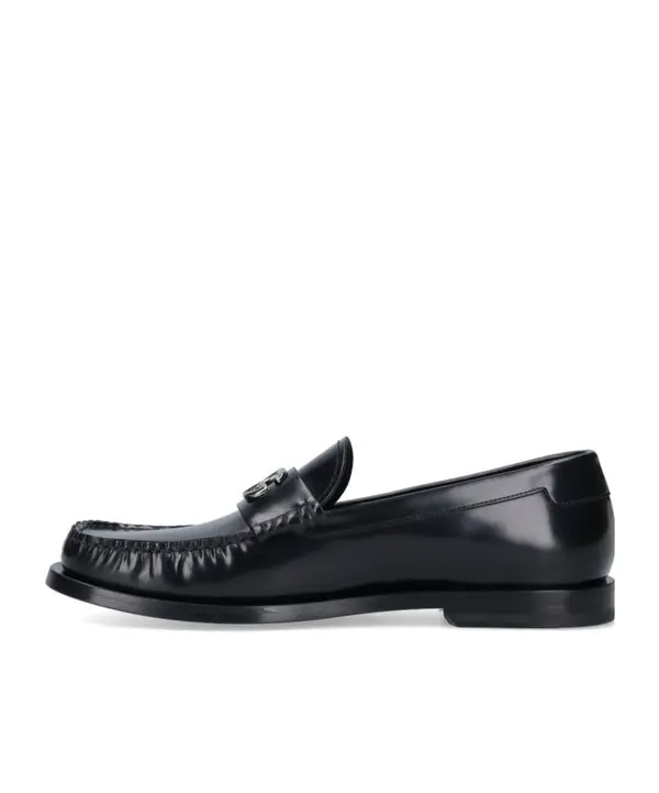 Dolce & Gabbana Logo Plaque Gathered Detail Loafers
