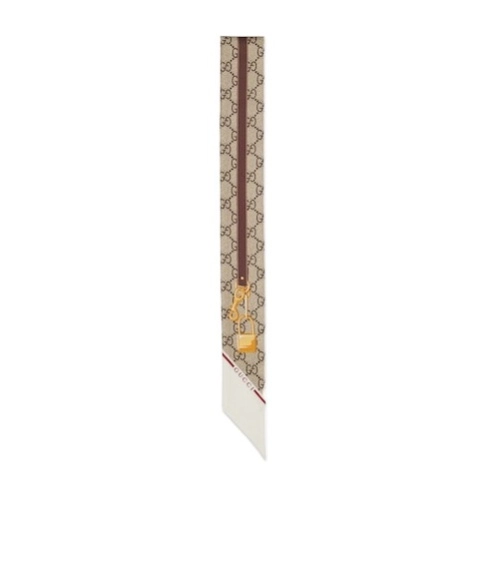 Gucci Gg Printed Neck Bow - Nude