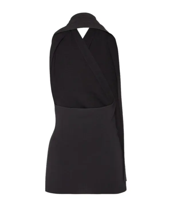 Fendi Cotton And Silk Knit Top With Scarf Detail