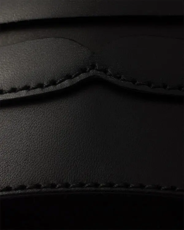Prada Leather Slides With Logo Detailing