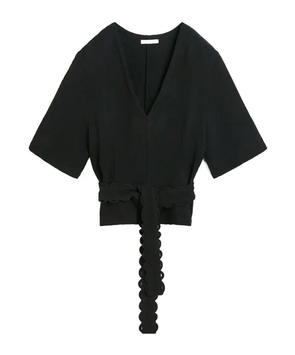 BY MALENE BIRGER V-neck Belted Shirt
