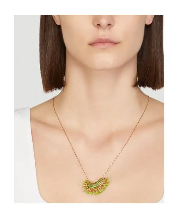 Bottega Veneta Embellished Pendant Necklace