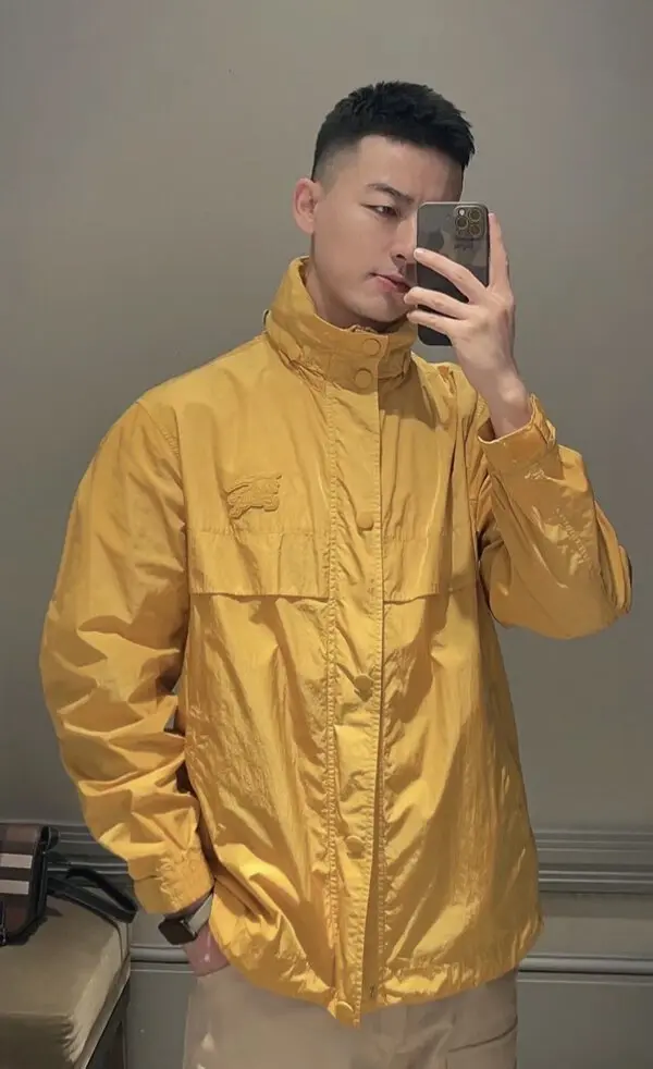 Burberry Lightweight Nylon Hooded Jacket With Equestrian Knight Appliqu