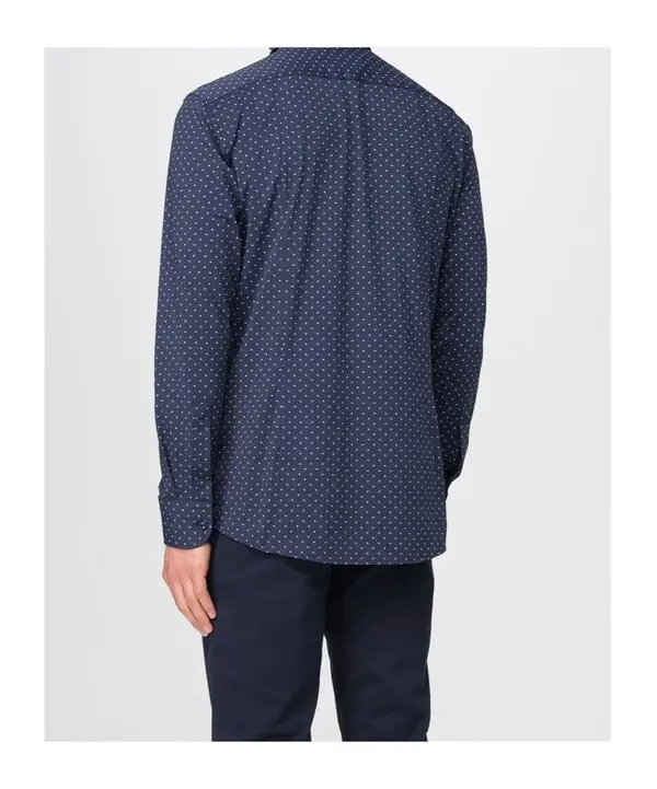 Hugo Boss Geometric-print Performance-stretch Slim Fit Shirt