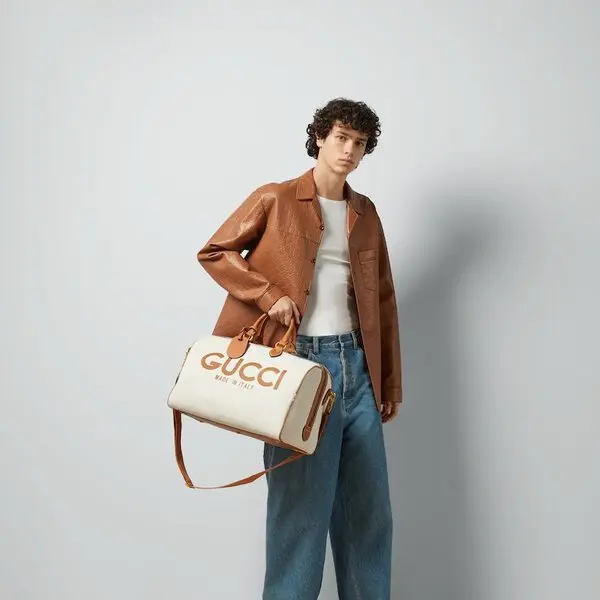 Gucci Logo Printed Large Duffle Bag