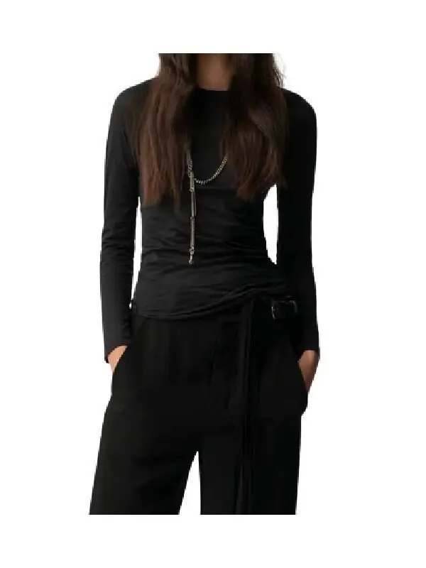 ANN DEMEULEMEESTER Round Neck Long Sleeve T-shirt