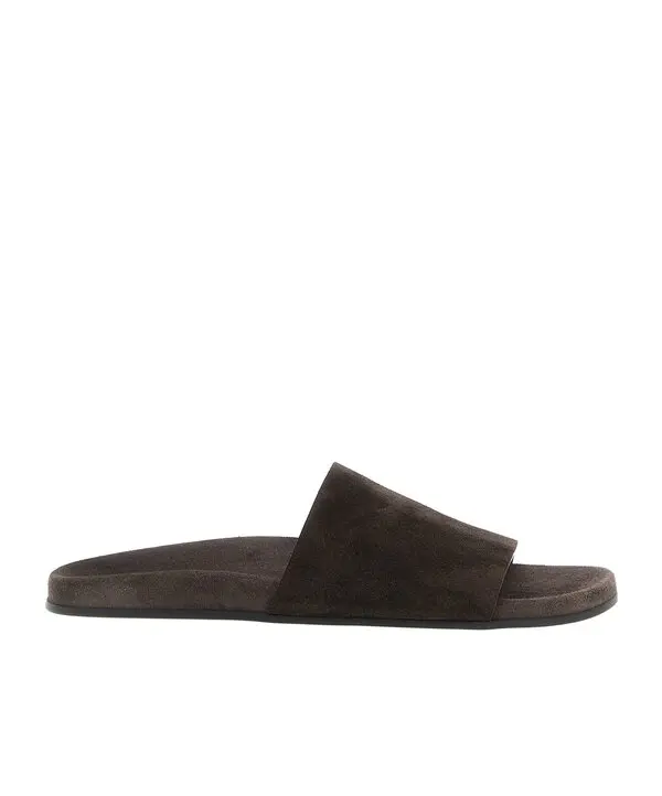 THE ROW Hugh Suede Slip-on Slides