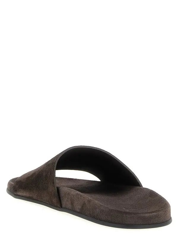 THE ROW Hugh Suede Slip-on Slides