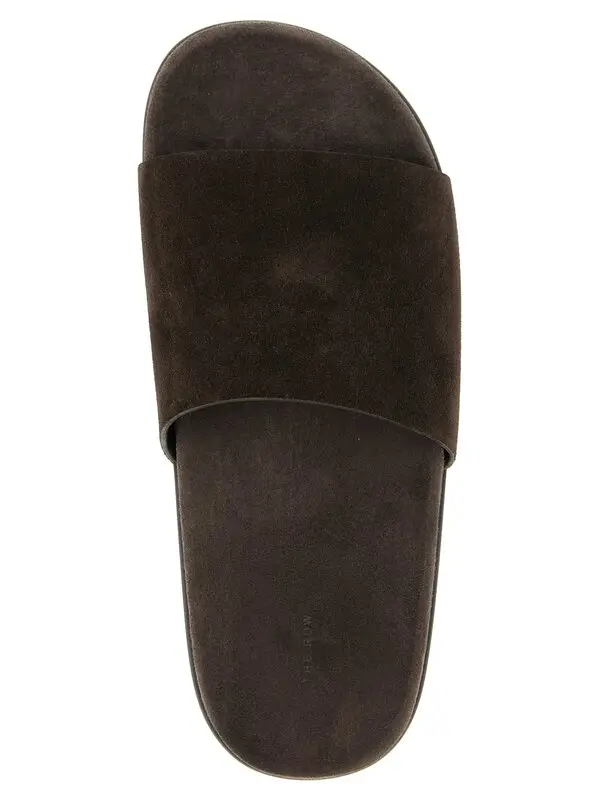 THE ROW Hugh Suede Slip-on Slides
