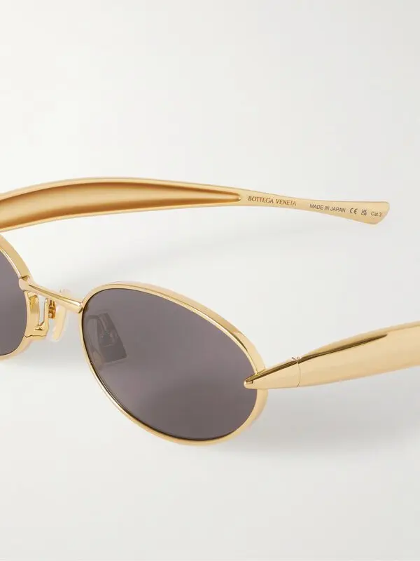 Bottega Veneta Oval Frame Sunglasses - Gray