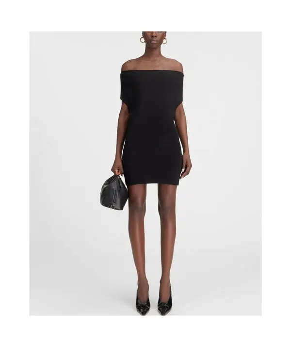 Jacquemus La Robe Cubista Off-shoulder Dress - Black