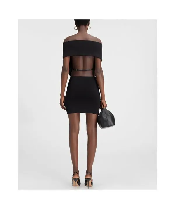 Jacquemus La Robe Cubista Off-shoulder Dress - Black