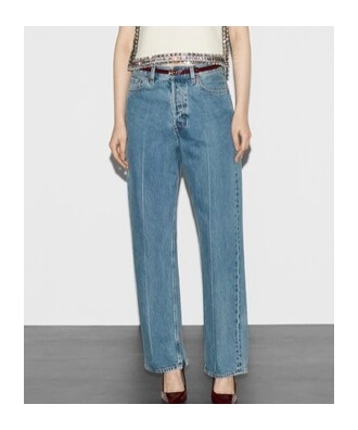 Gucci Logo Patch Low-rise Straight-leg Jeans