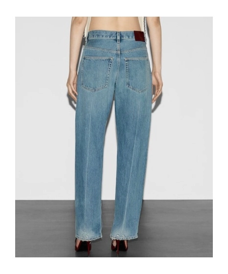Gucci Logo Patch Low-rise Straight-leg Jeans