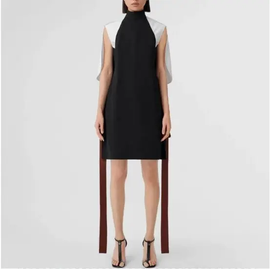 Burberry Sleeveless Mini Bib Dress