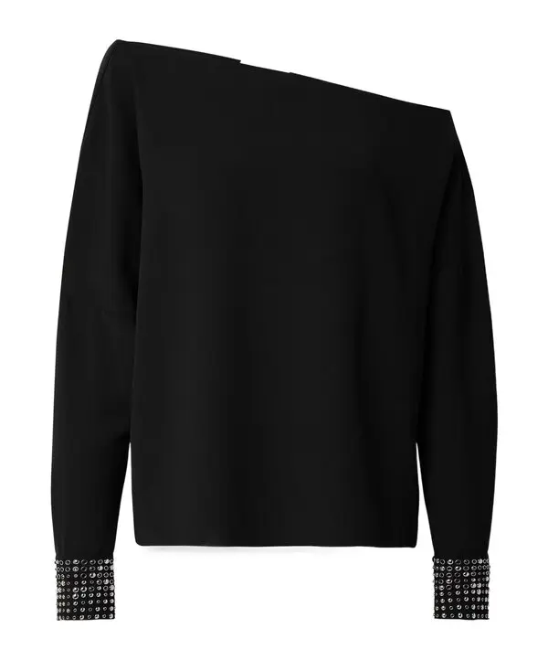 16Arlington Volante Off-the-shoulder Blouse With Crystal Embellishments