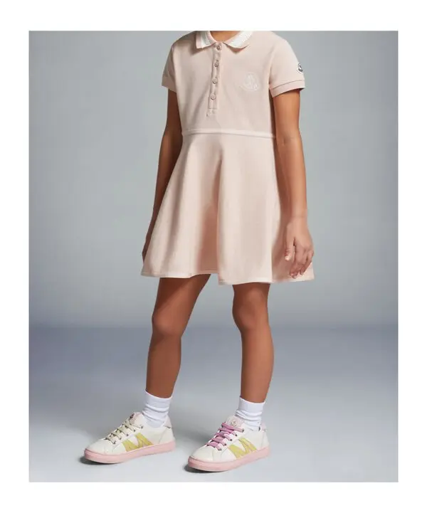 Moncler Logo Embroidered Flared Polo Dress