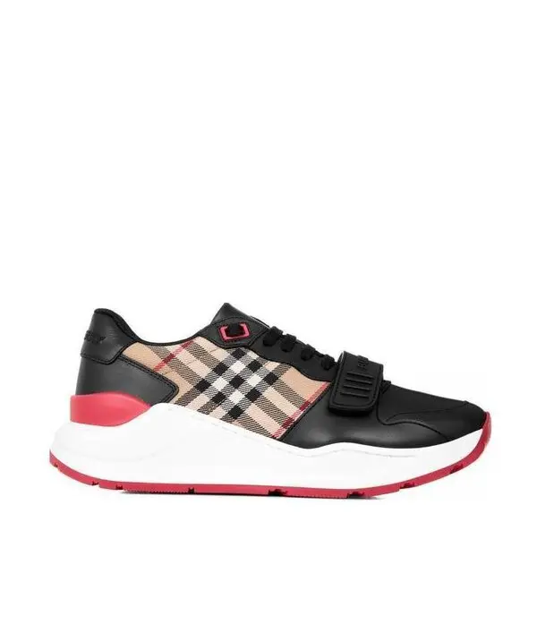 Burberry Vintage Check-print Low-top Sneakers With Logo Strap