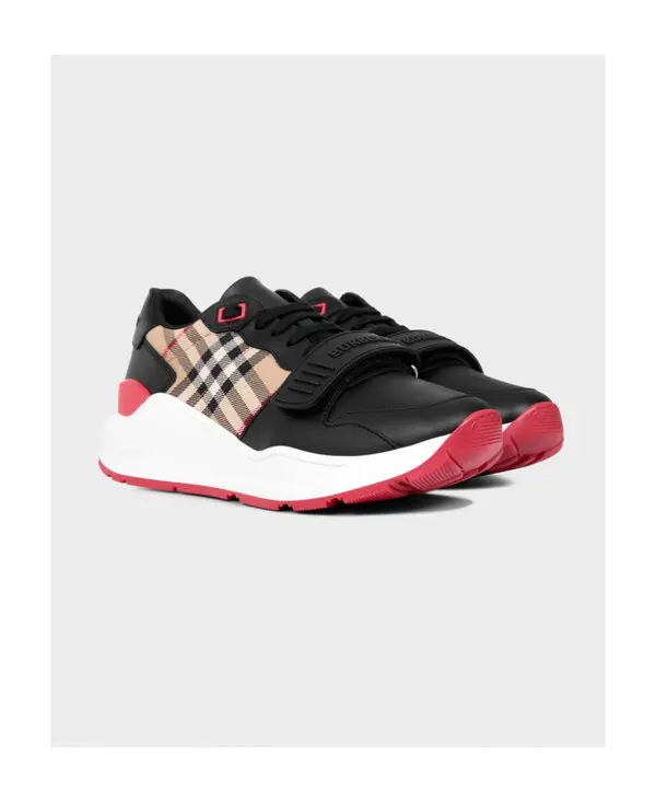 Burberry Vintage Check-print Low-top Sneakers With Logo Strap