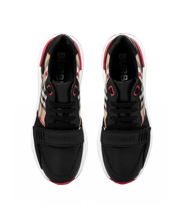 Burberry Vintage Check-print Low-top Sneakers With Logo Strap