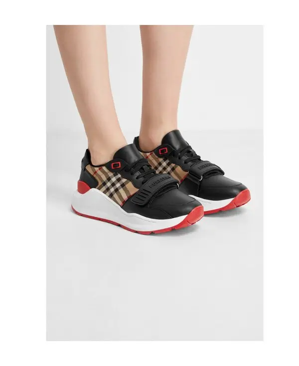 Burberry Vintage Check-print Low-top Sneakers With Logo Strap